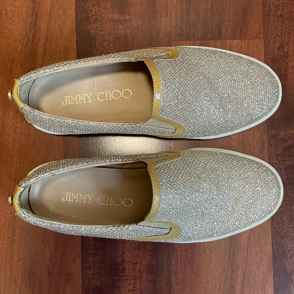 Jimmy Choo | Shoes | Rare Jimmy Choo Glitter Sparkle Slipon Sneakers In ...